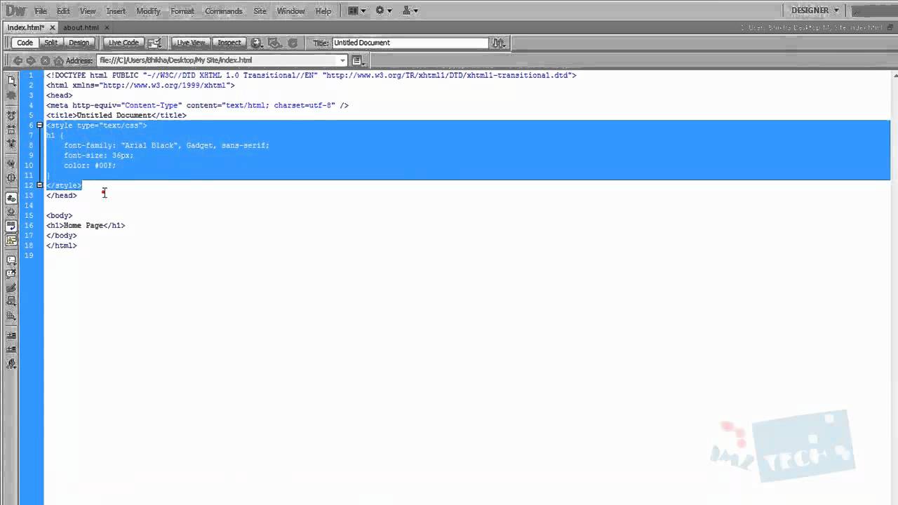 Dreamweaver CS5 - CSS Tutorial: 1 of 5