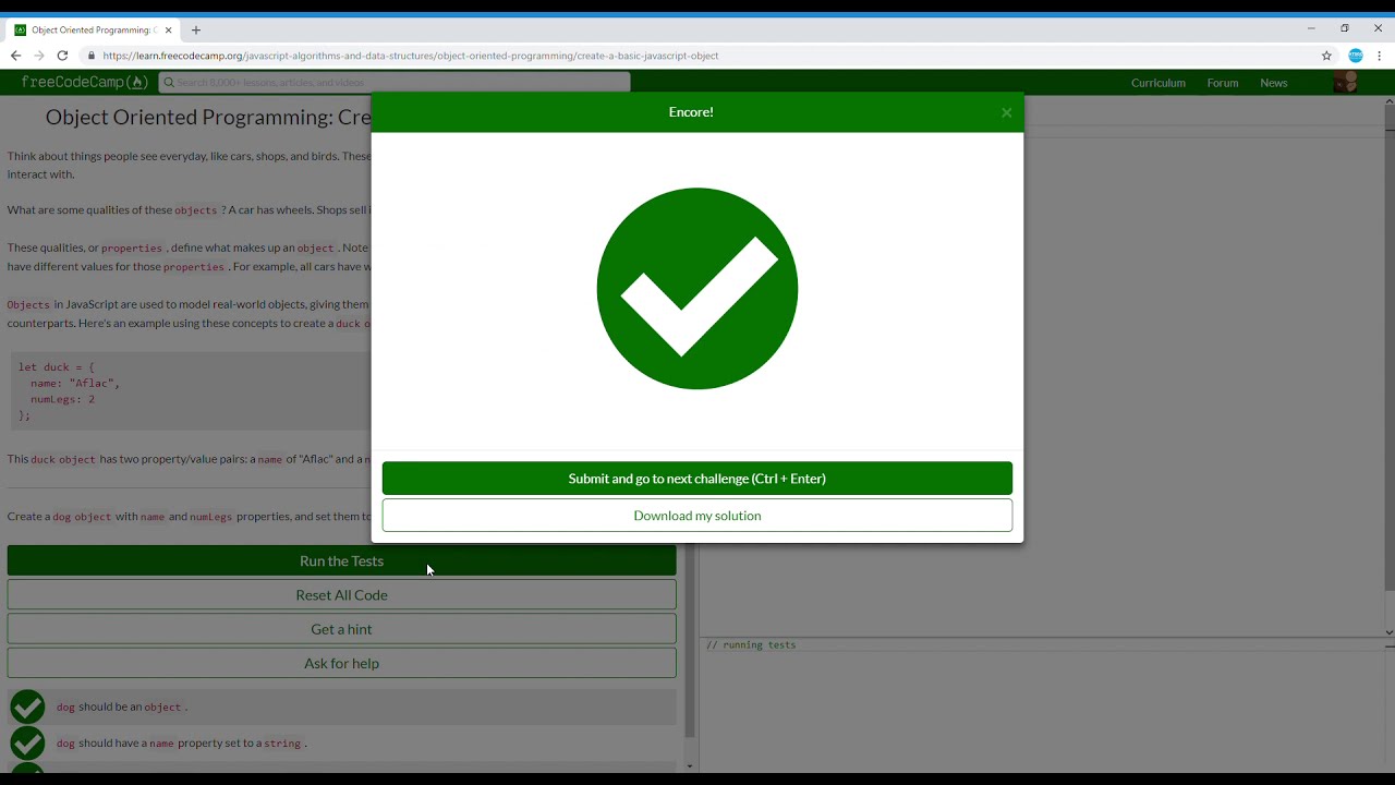 Object Oriented Programming Create a Basic JavaScript Object  Learn freeCodeCamp1/26
