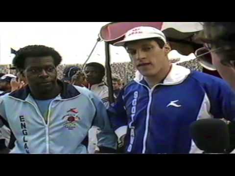 1982 Commonwealth Games Mens 200m Final Dead Heat - Wells and McFarlane