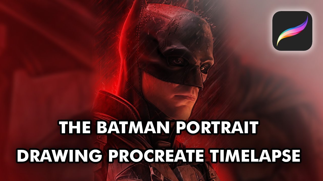 Drawing The Batman Portrait - Procreate Timelapse