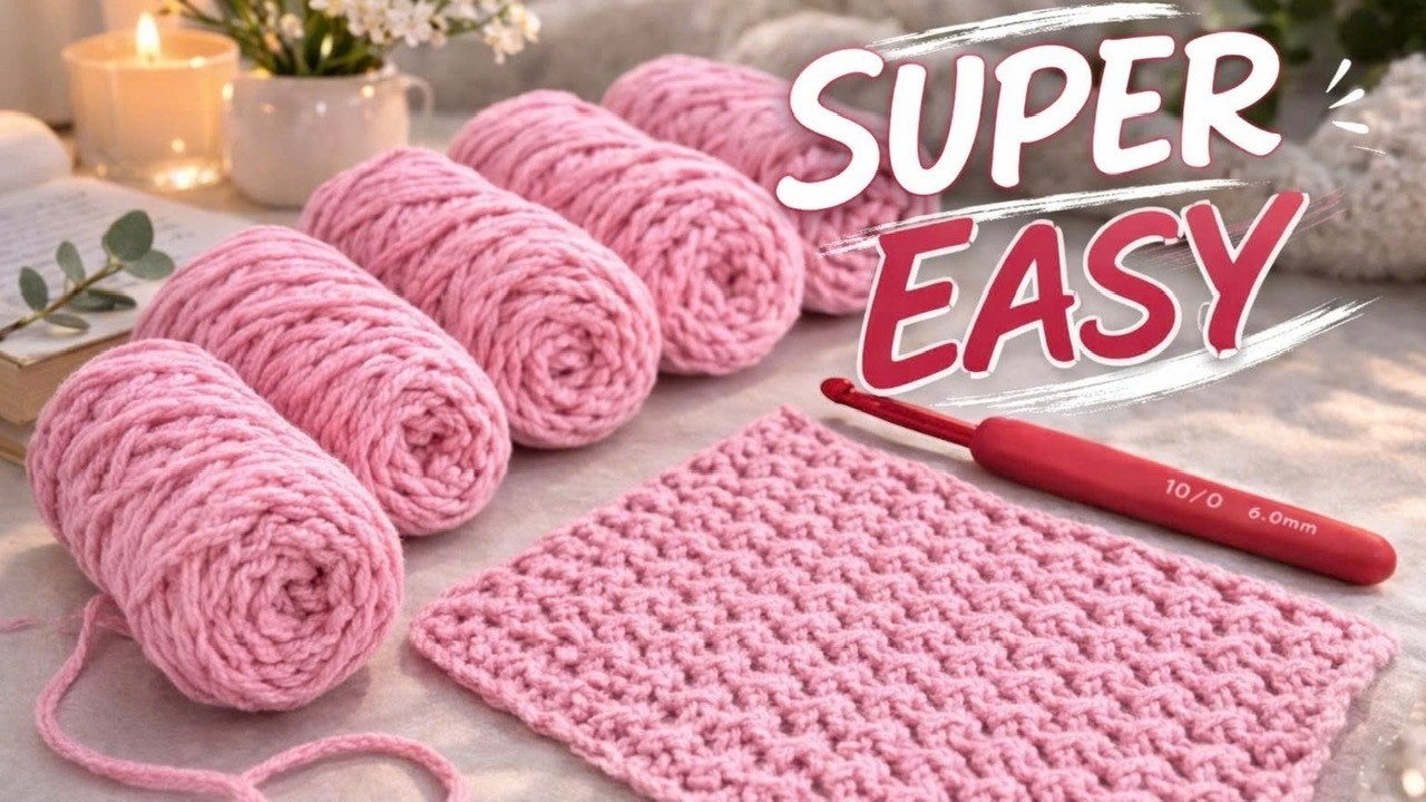JUST ONE ROW REPEAT – INCREDIBLE RESULT / CROCHET PATTERN