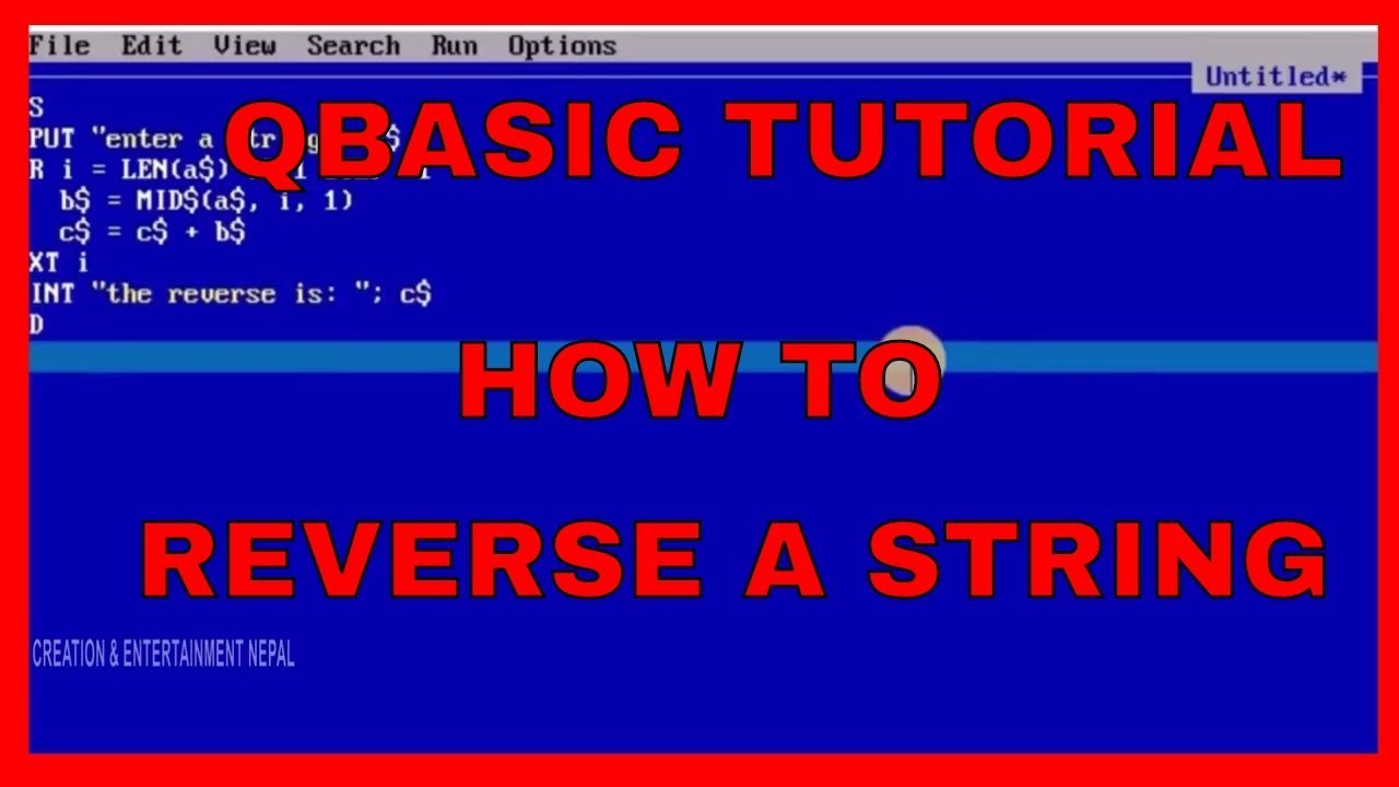 QBASIC- REVERSE STRING