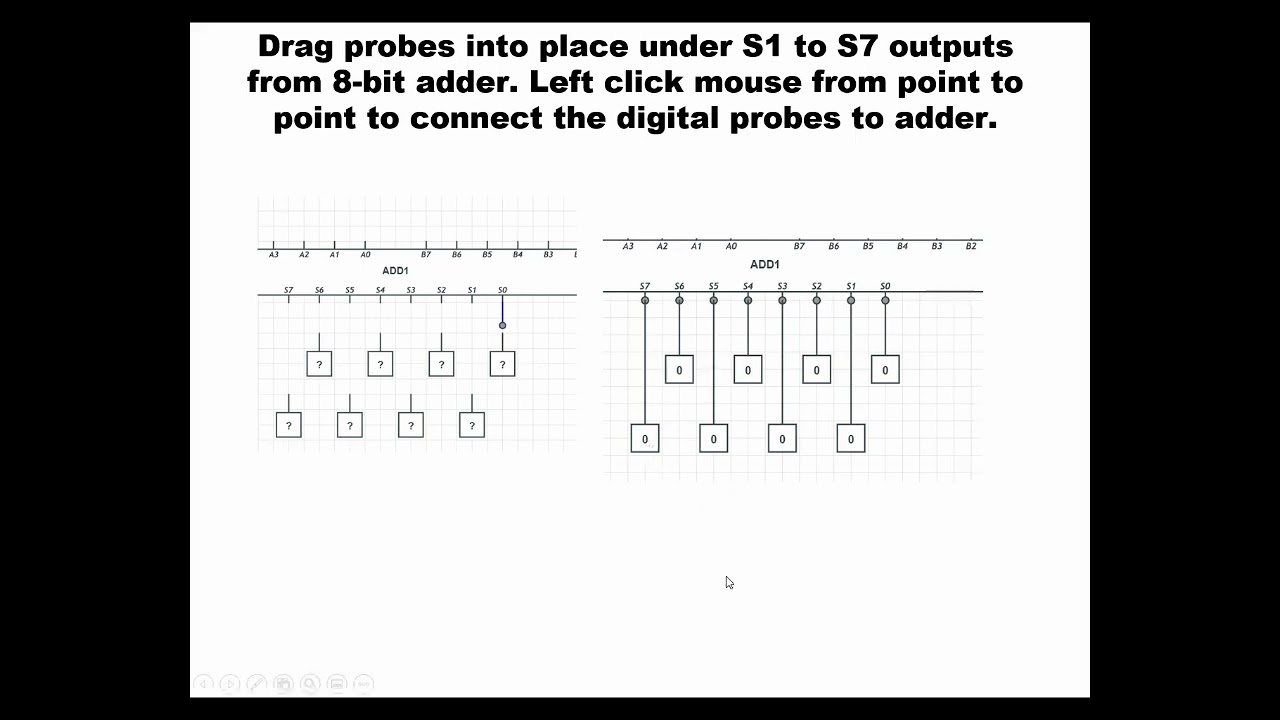 8 Bit adder Circuit using CircuitLab
