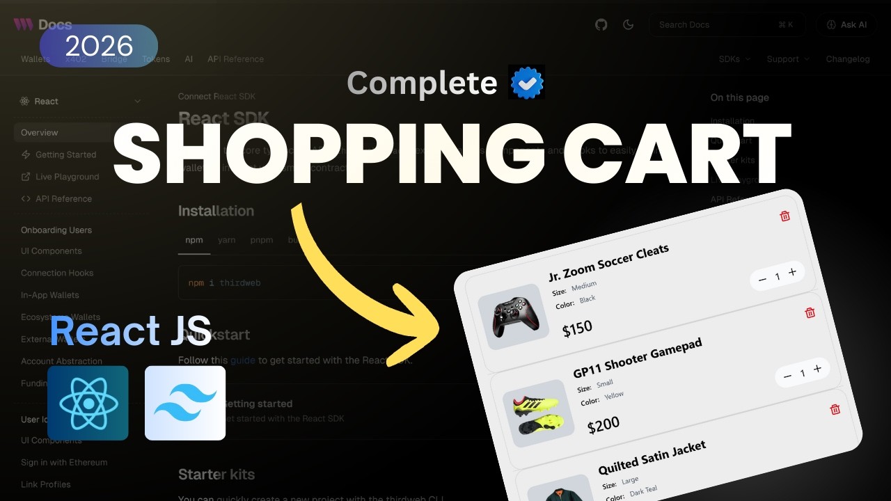 Build a Complete Shopping Cart in React JS | Add to Cart Tutorial for Beginners in 30 Minutes