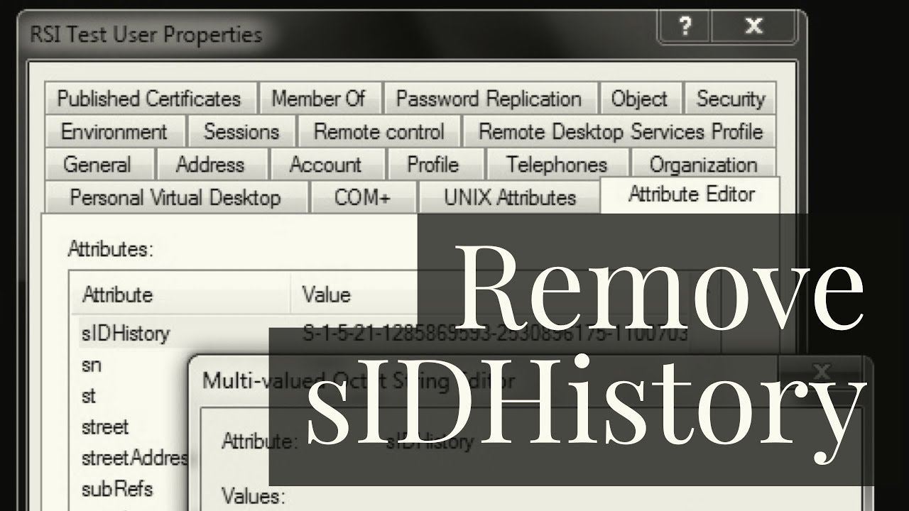 How To Remove sIDHistory