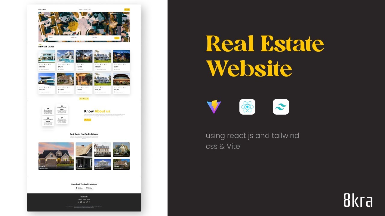 Build Responsive Real Estate Landing Page | React js With Vite & Tailwindcss