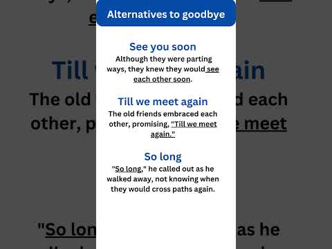 Alternatives to goodbye #synonyms #vocabulary