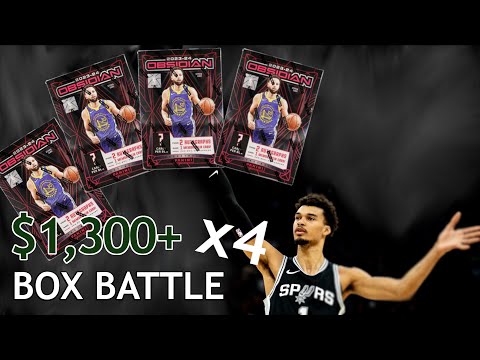BOX BATTLE π₯PULLED Victor Wembanyama /99π₯2023-24 Panini Basketball Obsidian Hobby Box x4