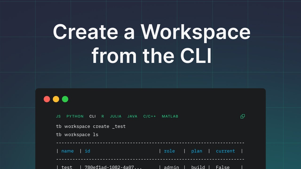 Create a Tinybird Workspace in the CLI