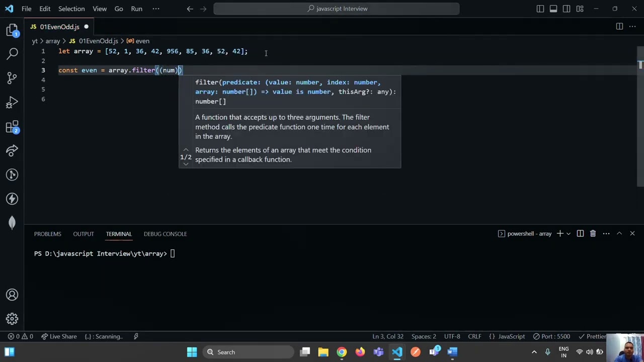 Filter Odd and Even element from array in javascript | interview question