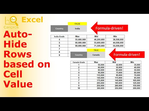 How to Automatically Hide Rows based on Formula driven Cell Value