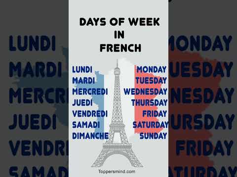Days of the week in French #shorts #trending #ytshorts #french