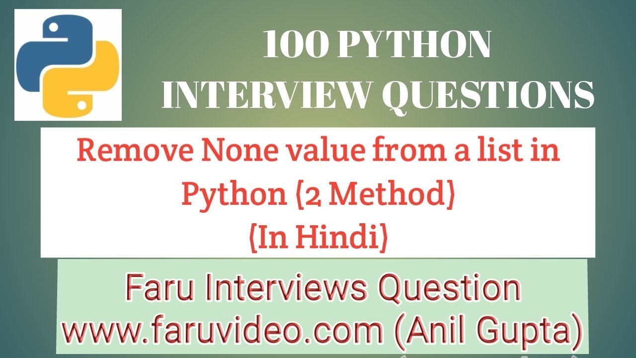 Remove None value in list python