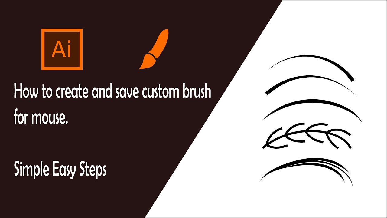 How to create and Save Custom Brushes (Mouse Only) || Adobe Illustrator || Bash Graphics