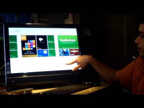Windows 8 demonstration on a touchscreen computer