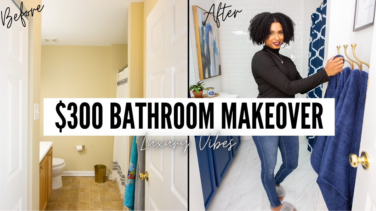 DIY BATHROOM MAKEOVER UNDER $300 l EXTREME DIY SMALL BATHROOM MAKEOVER l DIY LUXURY BATHROOM REMODEL