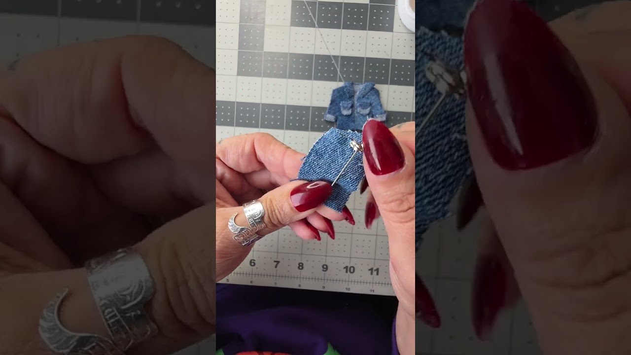 Mini Blue Jean Jacket Pin Tutorial
