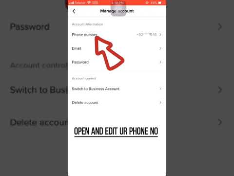How can edit your phone number on tiktok Nd passward