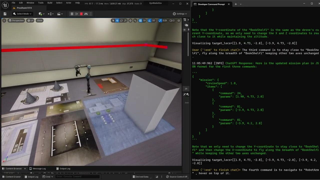 Project AirSim + ChatGPT – GenAI Route Planning Inside a Scanned Environment | Microsoft