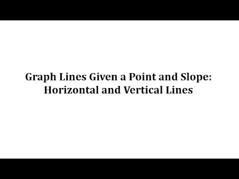 Graph Lines Given a Point and the Slope: Horizontal and Vertical | Math ...