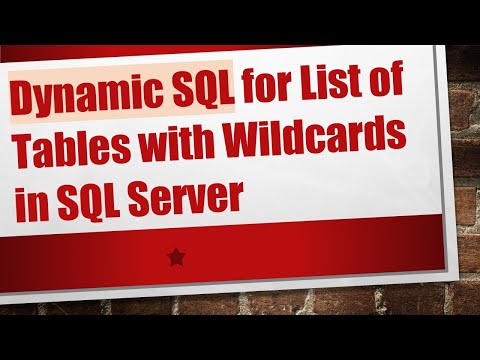Dynamic SQL for List of Tables with Wildcards in SQL Server
