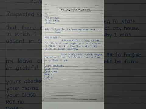 How to write one day leave application in english/ #essaywriting#essay/ shortessay