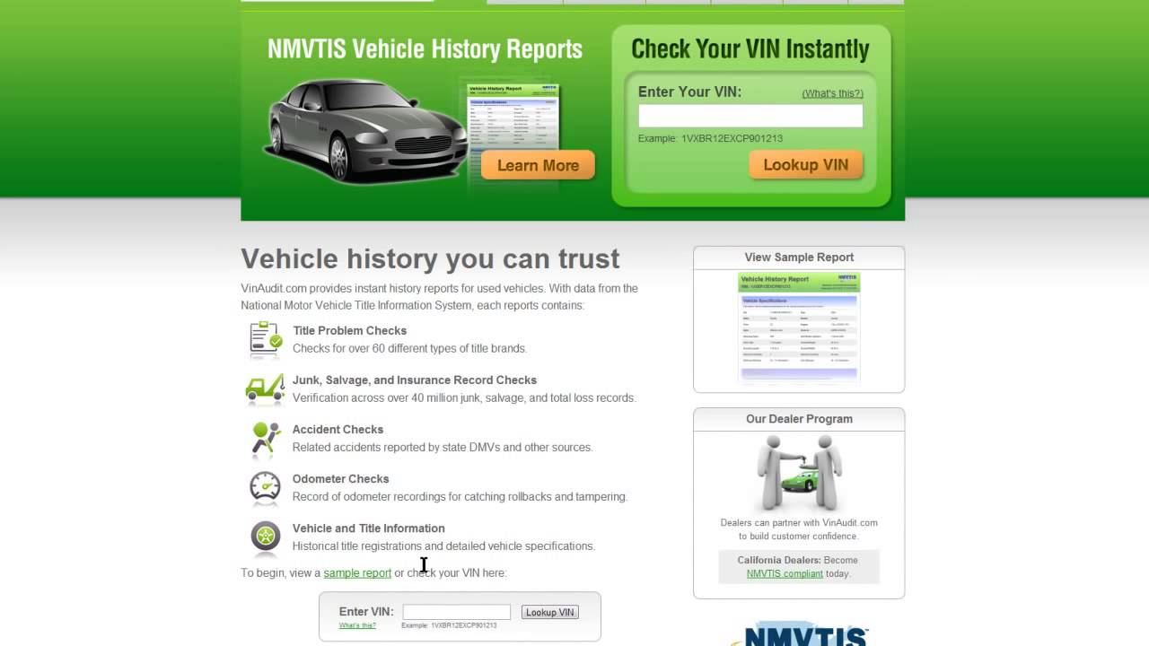 Vehicle + Car History Report   Check Vin Number and Motor Vehicle Report