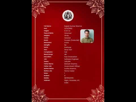 Free Marriage Bio Data | Visit Website - https://marriagebiomaker.com/