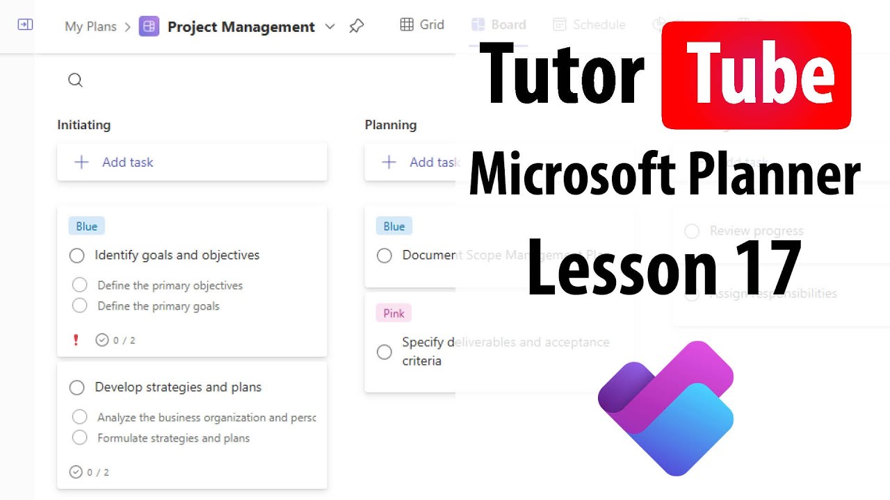Microsoft Planner - Lesson 17 - Sorting Tasks