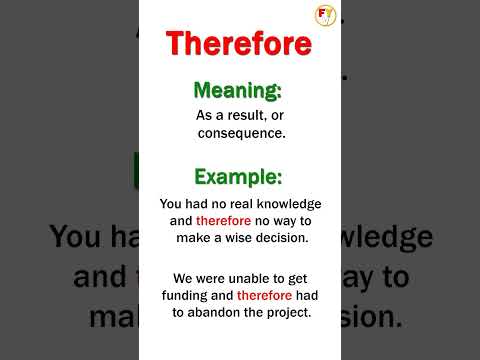 Therefore (Linking words)
