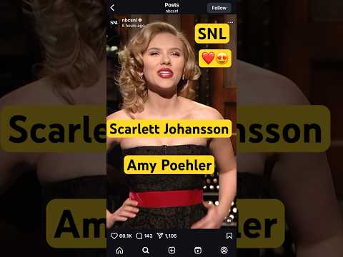 😍 Scarlett Johansson and Amy Poehler SNL Saturday Night Live