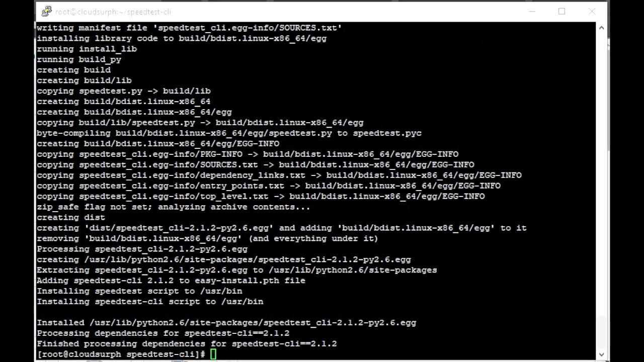 How to run a network speed test on a linux system
