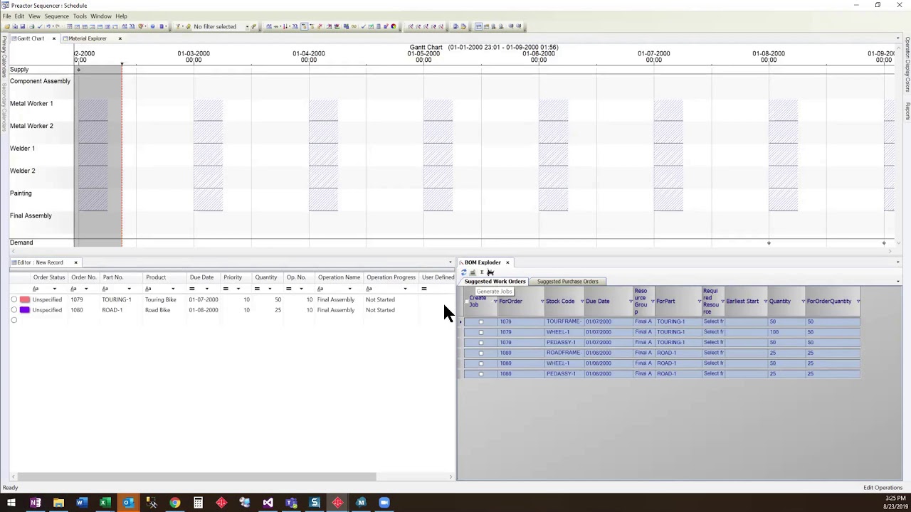 Opcenter APS (Preactor Scheduling) BOM Exploder