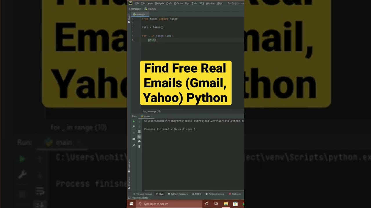 Find Free Real Emails (Gmail, Yahoo) using Python