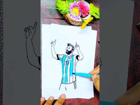 Lionel Messi Drawing | LM 10 Pencil Sketch Art step by step | #shortsfeed #shorts #satisfying