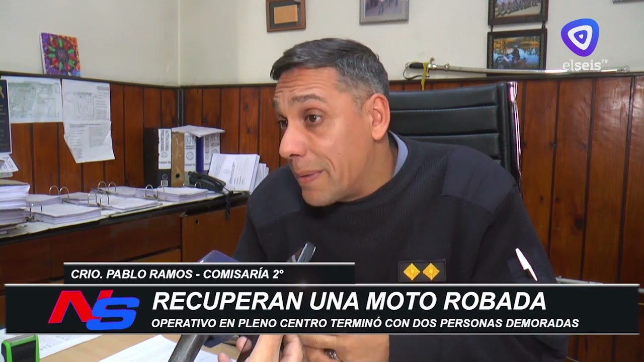 Los pararon porque les faltaba la patente y recuperaron una moto robada en 2016