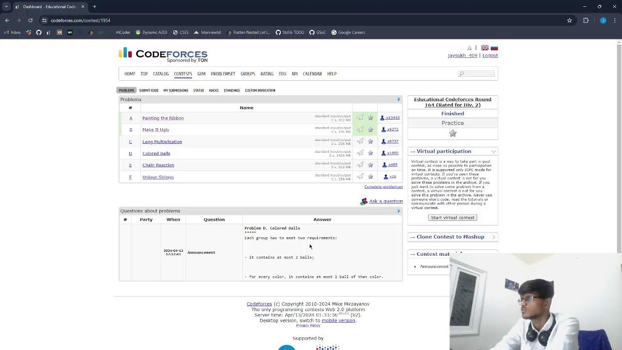 Coding Challenge Day-5 || Leetcode Problem: 42 || Educational Codeforces Round 164