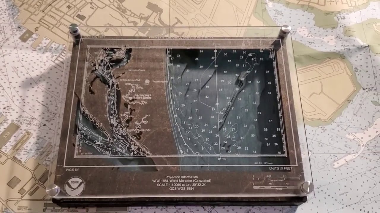 Custom Nautical Chart With Accompanying Bathymetric Contours