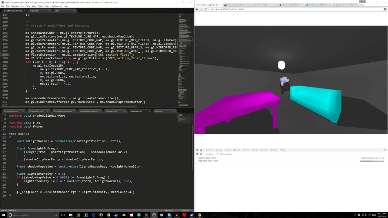 WebGL Shadow Mapping Tutorial - 3 - Using 32-bit floats