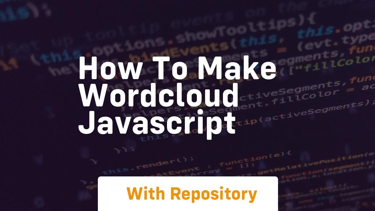 How to make wordcloud javascript