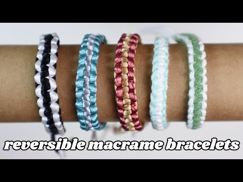 DIY Macrame Square Knot Bracelet REVERSIBLE Step By Step