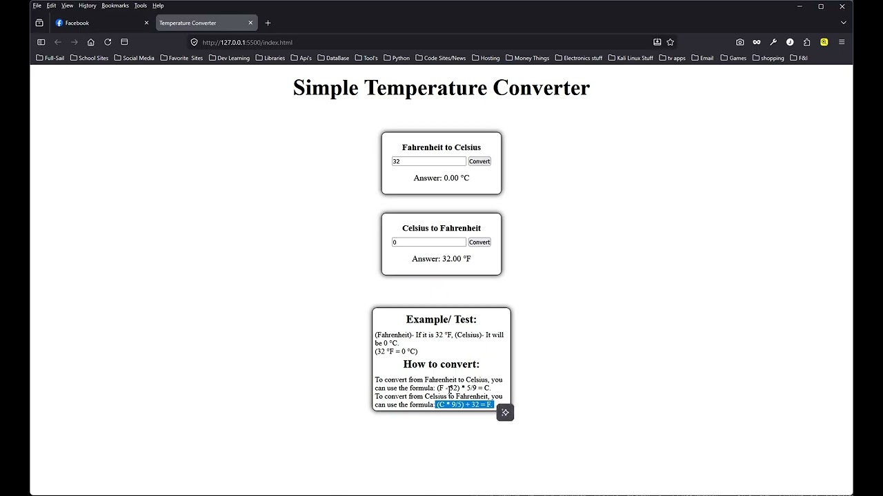 Temperature Converter ( Fahrenheit to Celsius ) Project Show Case