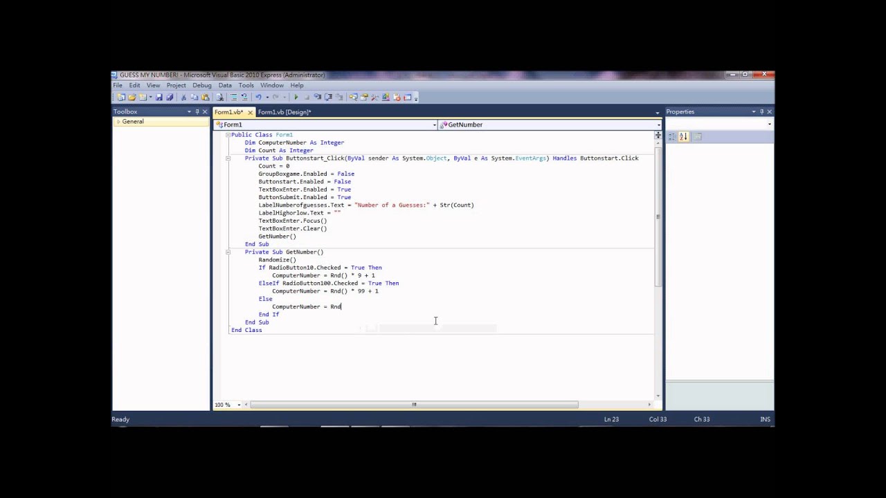 Visual Basic tutorial 5 HD version