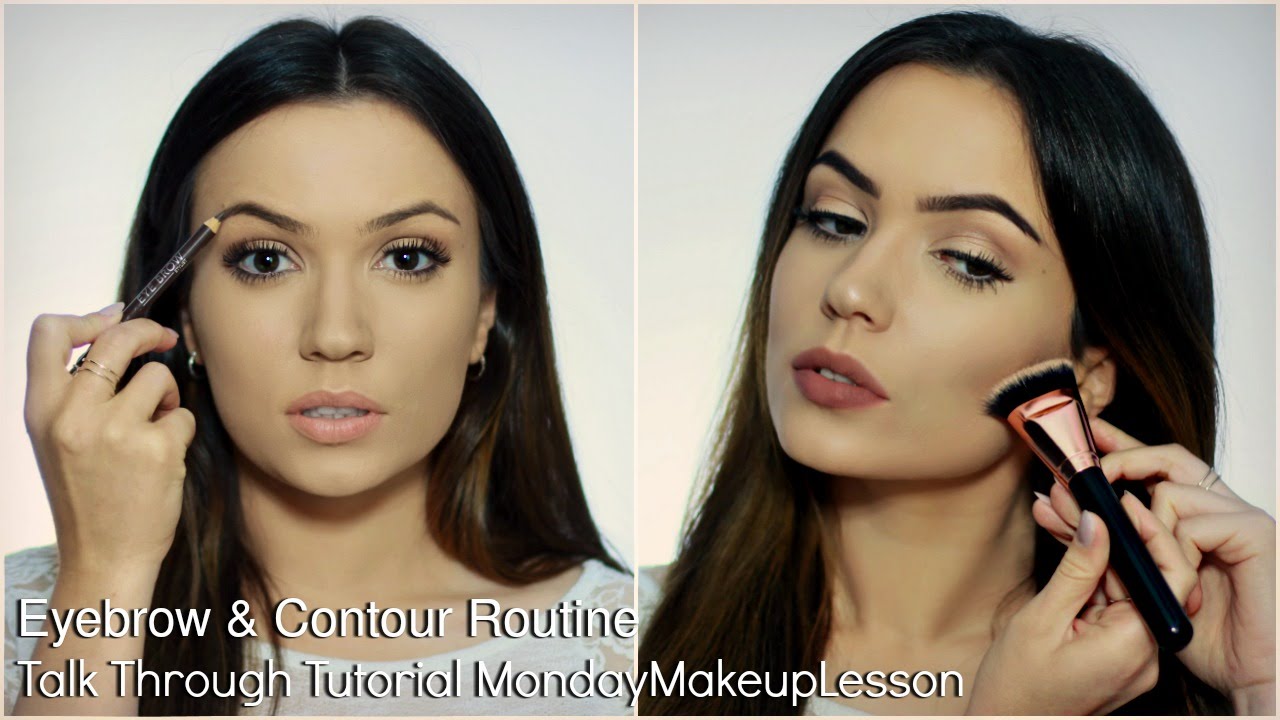 Beginners Talk Through Makeup Tutorial | Eyebrow & Contouring Routine