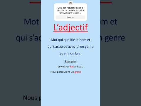 L’adjectif qualificatif 🔵👨🏻🏫🎓 #francais #grammaire #adjectifs