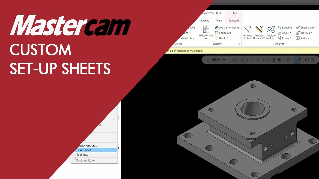 Erics Reminders: Setup Sheets in Mastercam