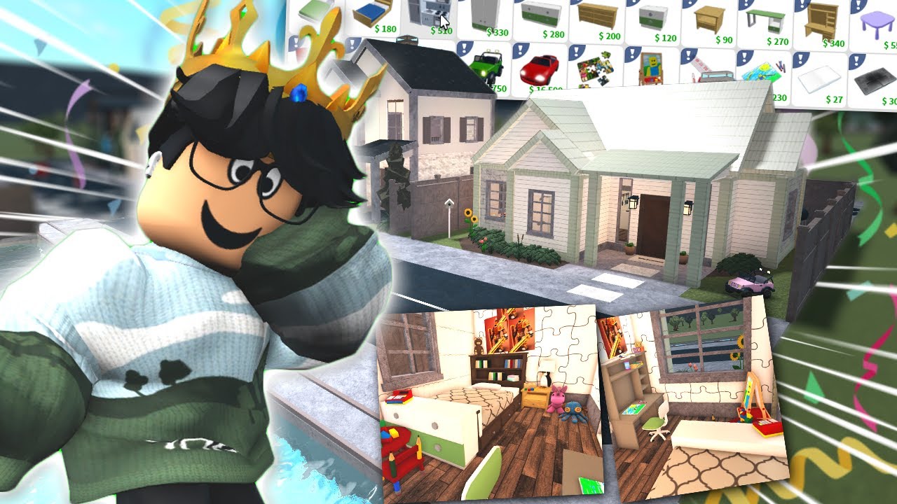 building a BLOXBURG FAMILY STARTER HOUSE WITH A TODDLER ROOM...