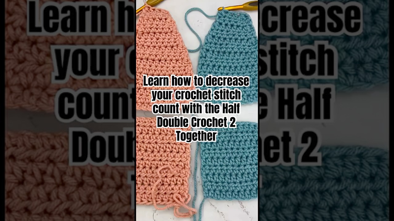 How to Half Double Crochet 2 Together (hdc2tog).Easy crochet decrease stitch tutorial for beginners!