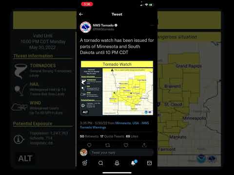 EAS Alert #182: PDS Tornado Watch #293 in MN (May 30, 2022)