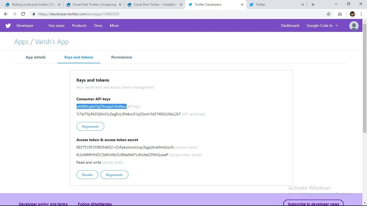 Installing and configuring Social Post Twitter module - Drupal 8